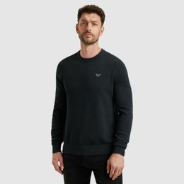 PME-Legend PME LEGEND Herren Rundhalspulloversalute, Gr. XL, unifarben, Web, Obermaterial: 50% Baumwolle, 50% Modal, Pullover, mit Logo Stickerei