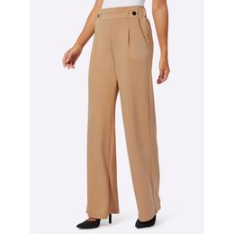 CR&Eacute;ATION L Schlupfhose CREATION L, Damen, Gr. 18, Kurzgr&ouml;&szlig;en, braun (camel), 50% Modal, 44% Polyester, 6% Elasthan, unifarben, lang, Hosen Schlupfhose