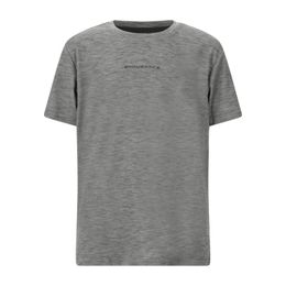 Funktionsshirt Endurance "Fido Jr.", Jungen, Gr. 116, grau, 86% Polyester, 10% Viskose, 4% Elasthan, unifarben, normal, Rundhals, Shirts Funktionsshirt, mit Quick Dry-Technologie