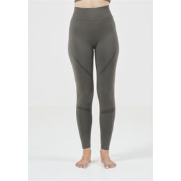ENDURANCE ATHLECIA Funktionstights ATHLECIA "NAGAR", Damen, Gr. L/XL, EURO-Größen, braun (bronzefarben), 83% Nylon, 16% Elasthan, 1% Polyester, unifarben, lang, Hosen, mit angesagtem High-Waist-Bund