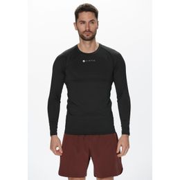 Funktionsshirt Virtus "BONDER M L/S Baselayer", Herren, Gr. S, schwarz, 90% Polyester, 10% Elasthan, unifarben, lang, Rundhals, Shirts Funktionsshirt, mit schnell trocknender QUICK DRY-Technologie