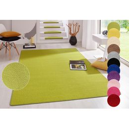 Teppich Hanse Home "Fancy" Gr. 31, gr&uuml;n, B:133cm H:7mm L:195cm, Kunstfaser, Teppiche, Teppich, Kurzflor, L&auml;ufer, uni, gekettelt, Wohnzimmer, Schlafzimmer, Esszimmer