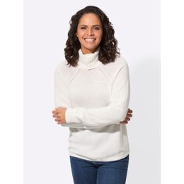 Rollkragenpullover Casual Looks "Rollkragen-Pullover", Damen, Gr. 52, beige (ecru), 50% Wolle, 30% Baumwolle, 20% Polyamid, unifarben, Pullover Rollkragenpullover