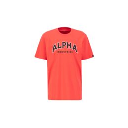 T-Shirt Alpha Industries "College T-Shirt", Damen, Gr. L, rot (radiant rot), Obermaterial: 100% Baumwolle, Shirts T-Shirt