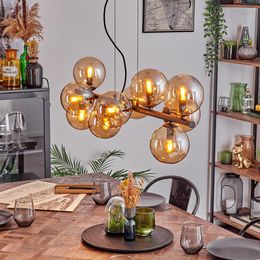 hofstein Gastor Pendelleuchte Glas 15 cm Bernsteinfarben, 10-flammig