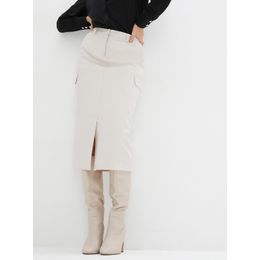 Cargorock Inspirationen, Damen, Gr. 50, beige (champagner), 94% Polyester, 6% Elasthan, unifarben, wadenlang, R&ouml;cke Cargorock