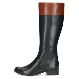 Caprice Leder-Stiefel in Schwarz/ Hellbraun - 40% | Gr&ouml;&szlig;e 38,5 | Damen-stiefel