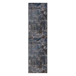 Flair Rugs Kurzflor-Läufer ''Wonderlust Cocktail'' in Grau/ Blau - 71% | Größe 80x150 cm |