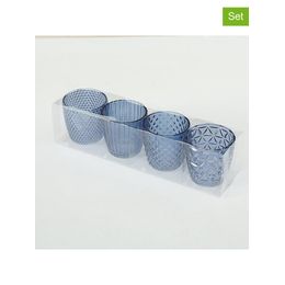 Boltze 4er-Set: Windlichter "Marilu" in Blau - (H)7,5 x Ø 7,5 cm - 41% | Kerzen-vasen