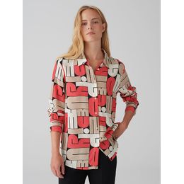 Opus Hemd in Beige/ Rot - 52% | Größe 44 | Damen-blusen