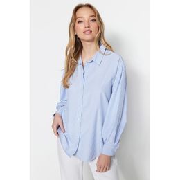 Trendyol Bluse in Hellblau/ Weiß - 65% | Größe 34 | Damen-blusen
