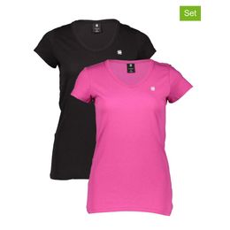 G-Star Raw G-Star 2er-Set: Shirts in Pink/ Schwarz - 37% | Gr&ouml;&szlig;e S | Damen-tops