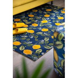 EXCELSA Indoor-Teppich "Boboli" in Dunkelblau/ Gelb - (L)165 x (B)110 cm - 63% |