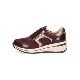 Caprice Leder-Sneakers in Bordeaux - 43% | Gr&ouml;&szlig;e 38 | Damen-sneakers