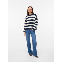 V&eacute;ro Moda Vero Moda Pullover in Dunkelblau/ Creme - 37% | Gr&ouml;&szlig;e M | Damen-pullover-cardigans