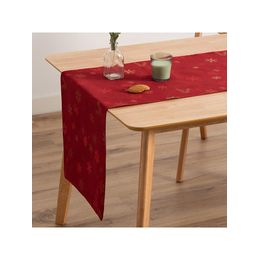 GAMUSI Tischl&auml;ufer ''Flake'' in Rot - 29% | Gr&ouml;&szlig;e 45x135 cm |