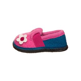 lamino Hausschuhe "Blume" in Dunkelblau/ Pink - 55% | Gr&ouml;&szlig;e 27 | Baby-hausschuhe