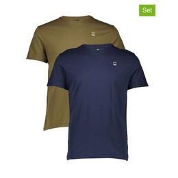 G-Star Raw G-Star 2er-Set: Shirts in Dunkelblau/ Oliv - 37% | Gr&ouml;&szlig;e L | Herren-plussize