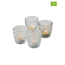 Boltze 4er-Set: Windlichter "Marilu" in Transparent - (H)7,5 x Ø 7,5 cm - 45% | Kerzen-vasen
