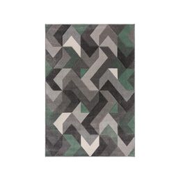 Flair Rugs Kurzflor-Teppich "Aurora" in Grau/ Gr&uuml;n - 55% | Gr&ouml;&szlig;e 160x230 cm |