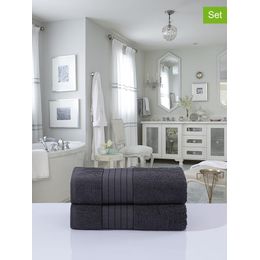 Good Morning 2er-Set: Duscht&uuml;cher in Anthrazit - 60% | Gr&ouml;&szlig;e 70x140 cm | Badtextilien