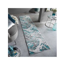Flair Rugs L&auml;ufer in Blau/ Grau - 66% | Gr&ouml;&szlig;e 80x300 cm |
