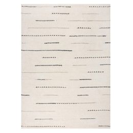 Flair Rugs Woll-Teppich "Dottie" in Wei&szlig;/ Schwarz - 69% | Gr&ouml;&szlig;e 200x290 cm |