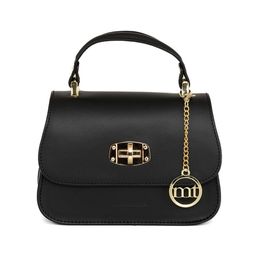 Mia Tomazzi Leder-Henkeltasche "Assab" in Schwarz - (B)20,5 x (H)14 x (T)8 cm - 75% | Damen-taschen