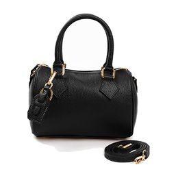 Lia Biassoni Leder-Henkeltasche in Schwarz - (B)22 x (H)17 x (T)13 cm - 75% | Damen-taschen