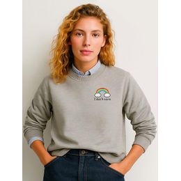 WOOOP Sweatshirt "Dont care" in Grau - 45% | Gr&ouml;&szlig;e M | Damen-sweatshirts-jacken