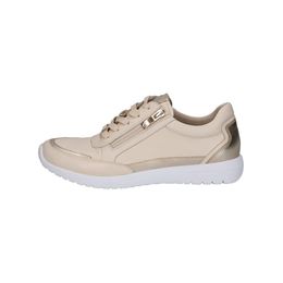 Caprice Leder-Sneakers in Beige/ Gold - 42% | Gr&ouml;&szlig;e 40 | Damen-sneakers