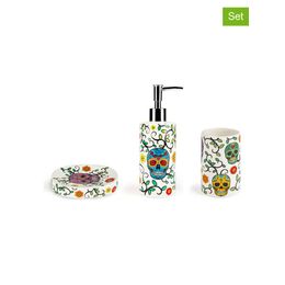 EXCELSA 3tlg. Waschbecken-Set "Calavera" in Bunt - 62% | Badezimmer-accessoires