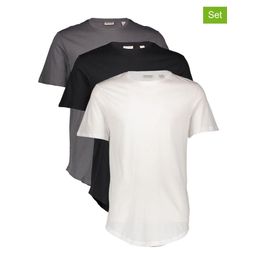 Only & Sons ONLY & SONS 3er-Set: Shirts in Wei&szlig;/ Schwarz/ Anthrazit - 40% | Gr&ouml;&szlig;e S | Herren-plussize