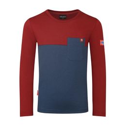 Trollkids Longsleeve "Bergen" in Braunrot/ Dunkelblau - 31% | Gr&ouml;&szlig;e 128 | Kinder-longsleeves