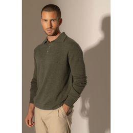 Perfect Cashmere Kaschmir-Poloshirt "Spencer" in Khaki - 57% | Gr&ouml;&szlig;e M | Herren-plussize
