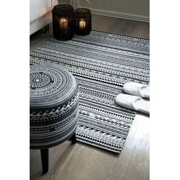 EXCELSA Indoor-Teppich "Etnico" in Schwarz/ Weiß - (L)165 x (B)110 cm - 63% |