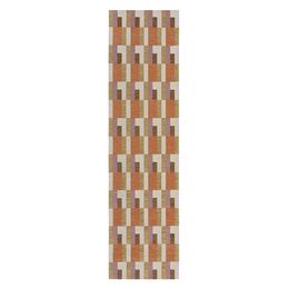 Flair Rugs Kurzflor-Läufer "Riley Block" in Orange/ Beige/ Lila - 49% | Größe 60x230 cm |