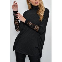 LA Angels Bluse in Anthrazit/ Schwarz - 55% | Gr&ouml;&szlig;e M | Damen-blusen