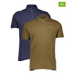 G-Star Raw G-Star 2er-Set: Poloshirts in Oliv/ Dunkelblau - 50% | Gr&ouml;&szlig;e L | Herren-plussize