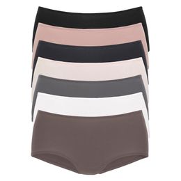 Panty Vivance, Damen, Gr. 32/34, bunt (braun, weiß, grau, puder, schwarz, rosa), Single Jersey, Obermaterial: 95% Baumwolle, 5% Elasthan, unifarben, bequem, Unterhosen Panty, in frischen und gedeckten Farben