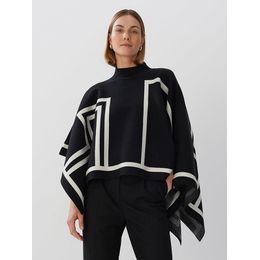 someday Poncho in Schwarz/ Wei&szlig; - 50% | Damenjacken