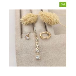 Nakkash 3tlg. Set: vergold. Ohrringe mit Edelsteinen - 42% | Schmuck