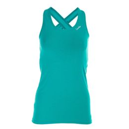 Sporttop WINSHAPE "Tanktop WVR32", Damen, Gr. L, gr&uuml;n (ocean gr&uuml;n), 90% Baumwolle, 10% Elasthan, Rundhals, Tops Sporttop, Drop Back Design