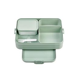 Mepal Bentobox, Salbeigr&uuml;n, Kunststoff, 1,5 L, rechteckig, 25.5x17x6.5 cm, lebensmittelecht, stapelbar, herausnehmbare Sch&auml;lchen, verstellbare Inneneinteilung, K&uuml;chenzubeh&ouml;r, Vorratsbeh&auml;lter, Brotdosen