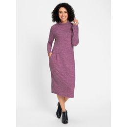 Jerseykleid Inspirationen "Jersey-Kleid", Damen, Gr. 36, Normalgr&ouml;&szlig;en, lila (erika, meliert), Jersey, 50% Polyester, 47% Viskose, 3% Elasthan, meliert, unifarben, knielang, Kleider Jerseykleid