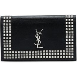 SAINT LAURENT Clutches - Studded Leather Monogram Clutch - Gr. unisize - in Schwarz - f&uuml;r Damen