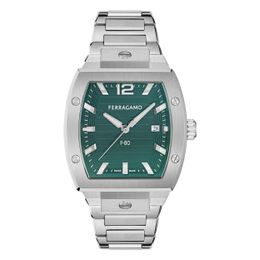 Salvatore Ferragamo Uhren - Quarz-Analoguhr F-80 Tonneau - Gr. unisize - in Silber - f&uuml;r Damen