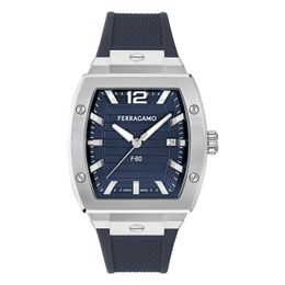 Salvatore Ferragamo Uhren - Quarz-Analoguhr F-80 Tonneau - Gr. unisize - in Blau - f&uuml;r Damen