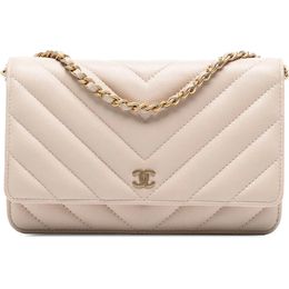 Chanel Hobo Bags - CC Chevron Caviar Ancient Greek Charms Wallet On C - Gr. unisize - in Braun - f&uuml;r Damen