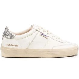Golden Goose Deluxe Brand Golden Goose Low-Top Sneaker - Low-Top White Leather Sneakers With Glitter Heel T - Gr. 35 (EU) - in Wei&szlig; - f&uuml;r Damen